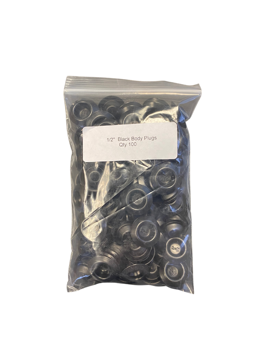 1/2" Black Body Plugs (100/PKG) – Bloomco Automotive Detailing Suppliers